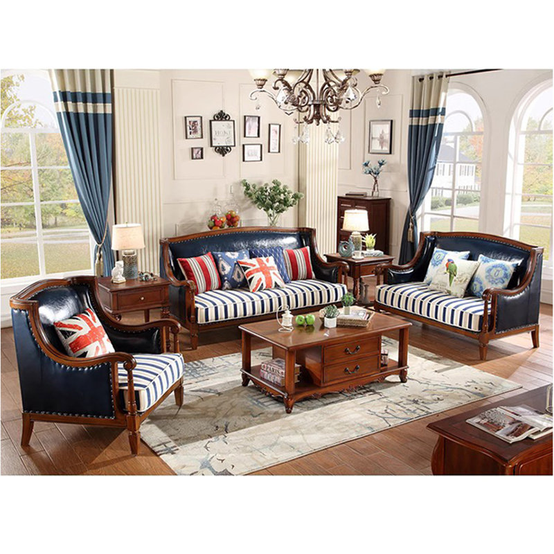 Vintage leather sofa set store